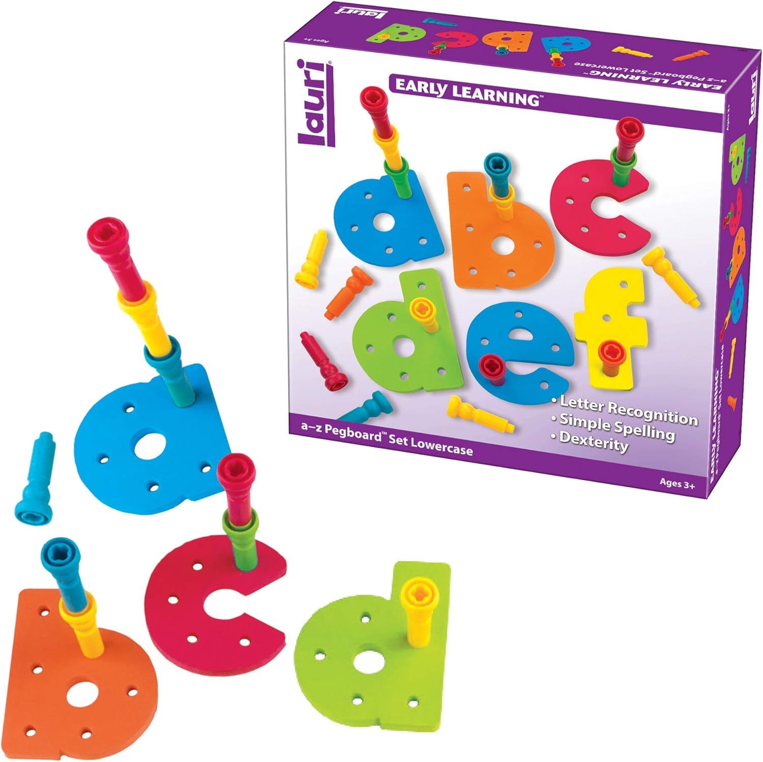 Amazon.co.jp: Lauri 2321 Tall-Stacker a-z Pegboard Set- Lowercase : おもちゃ