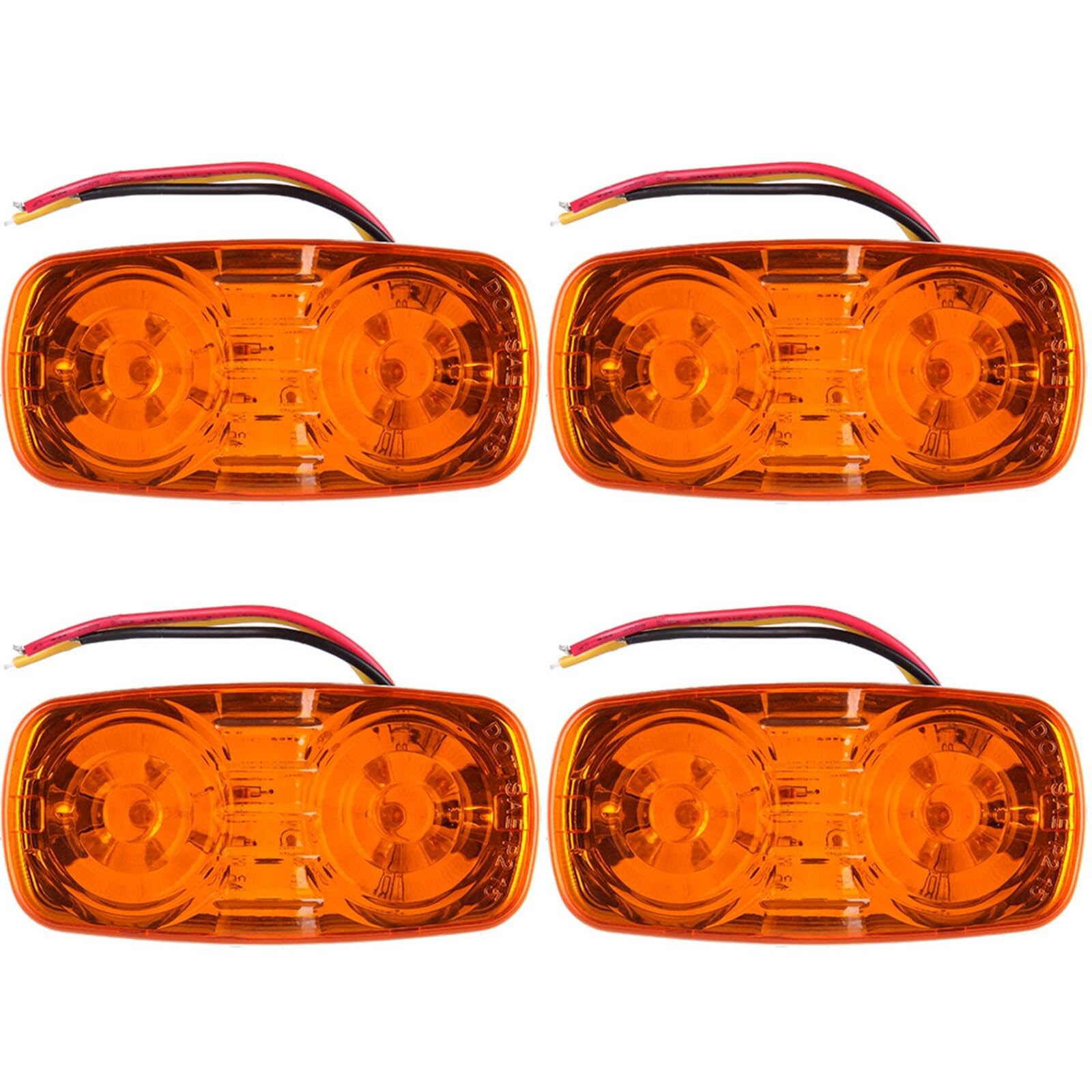 Amazon.com: LBRST 4x Double Bubble Bullseye Amber Led Side Marker ...