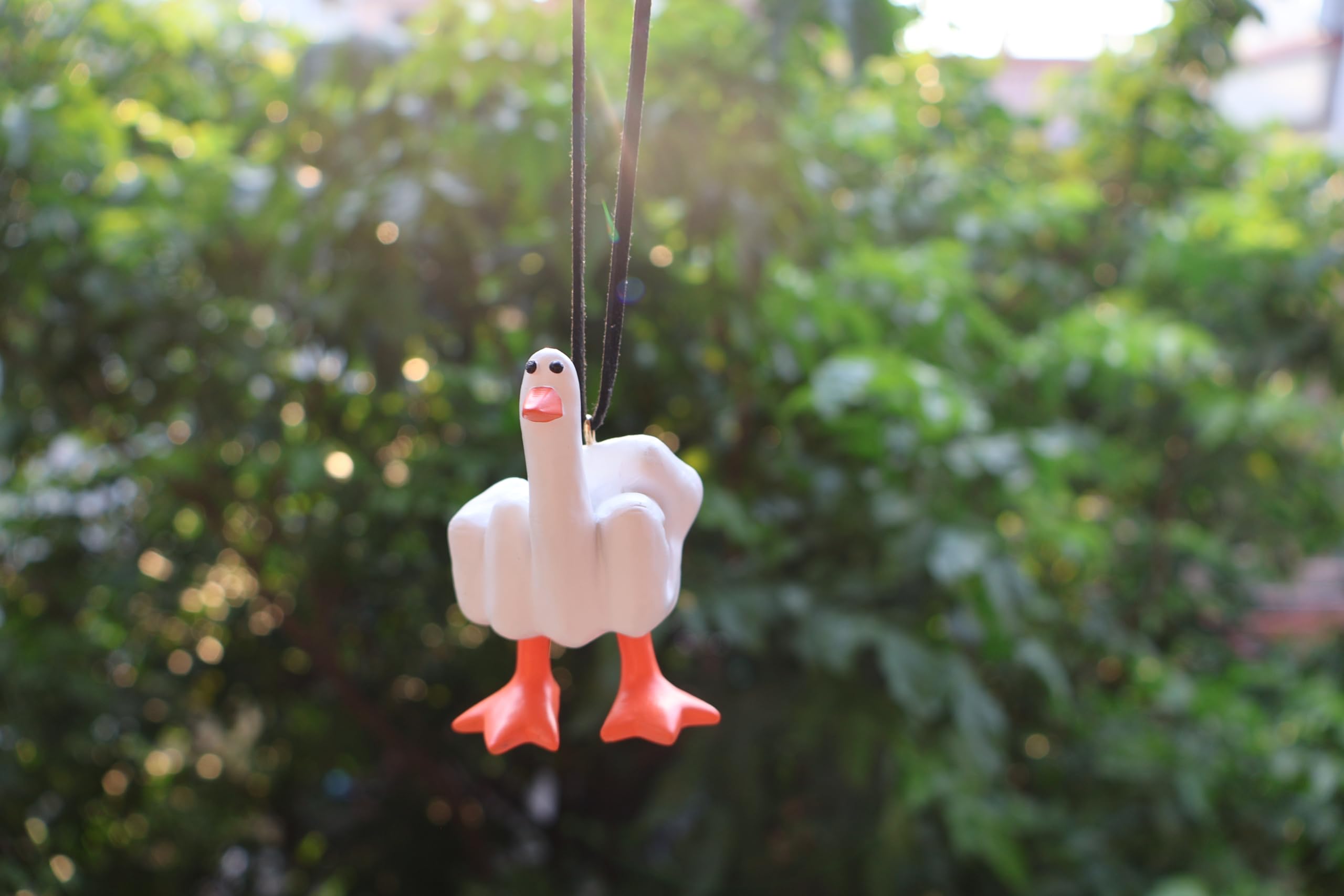 Amazon.com: Funny Creative Finger Swinging Duck Rear View Mirror ...