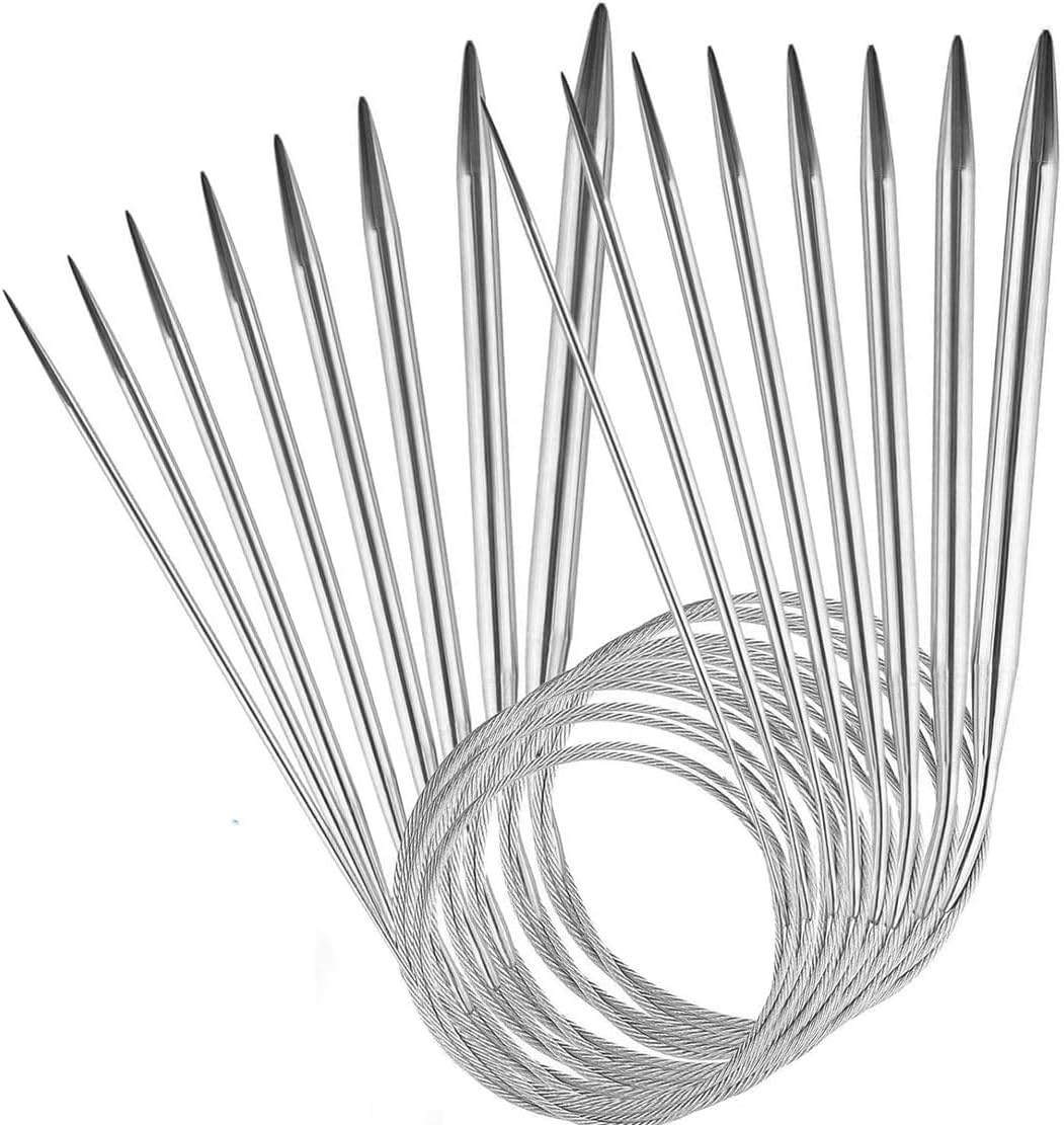 8Pcs Knitting Needles, Stainless Steel Circular Knitting Needles for ...