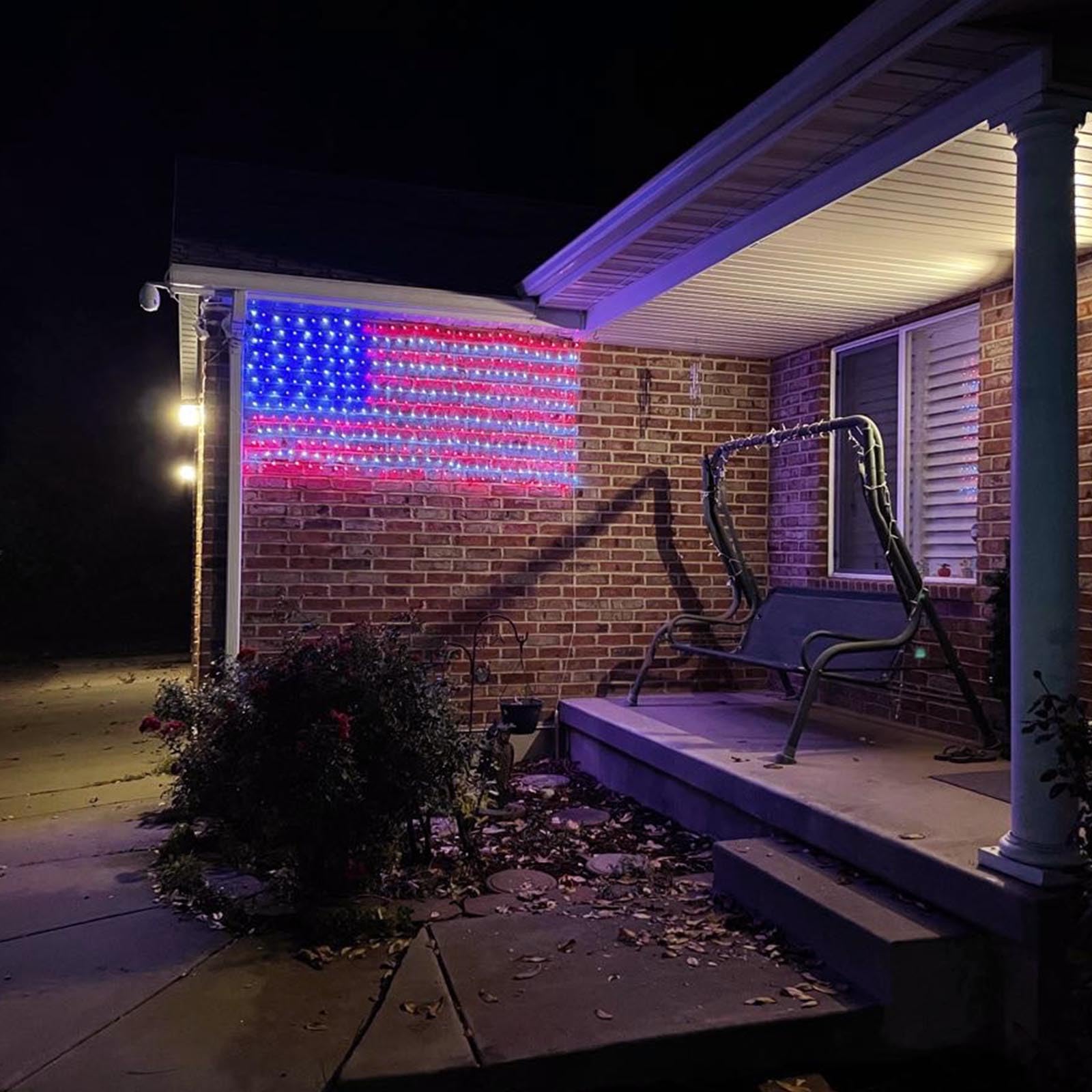 Snapklik.com : American Flag Lights, 420LED Outdoor Waterproof Red ...