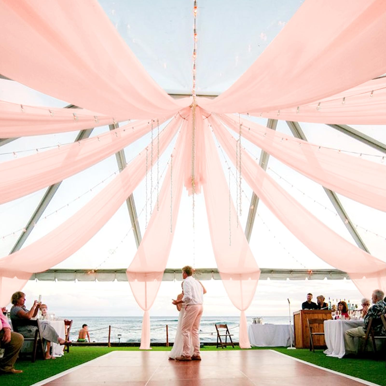 10 Panels Blush Pink Ceiling Drapes for Wedding 5ftx20ft Arch Draping ...