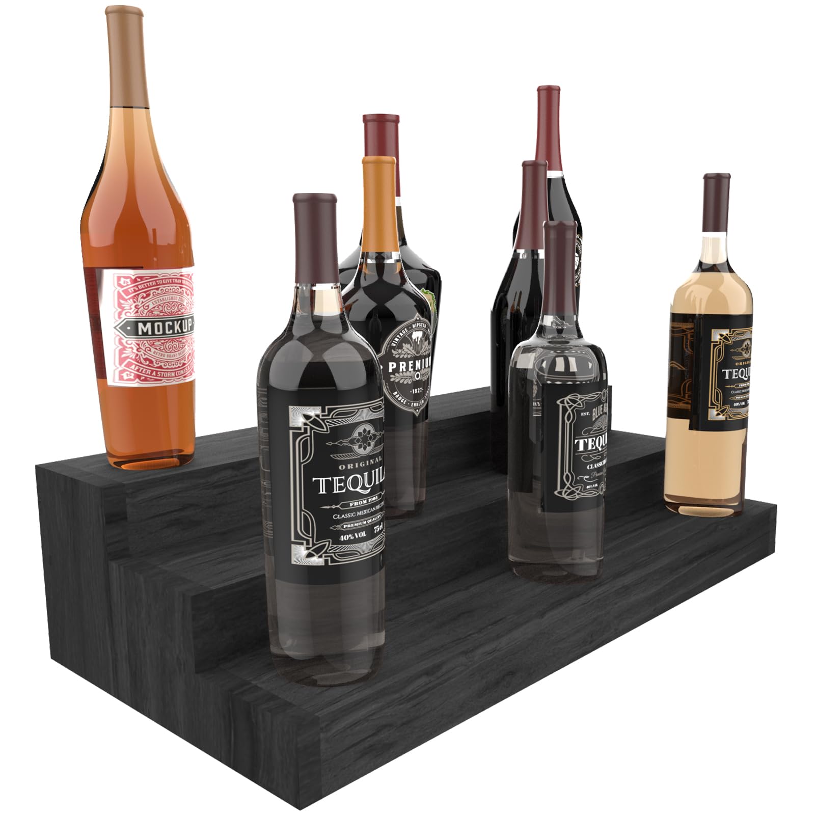 Amazon.com: Tongmo Liquor Bottle Stand - 24 Inch 3 Tier Liquor Bar ...