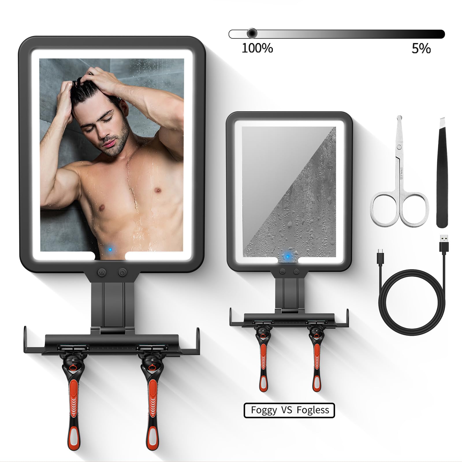 Amazon.com - Shower Mirror Fogless for Shaving,Quick Anti Fog Mirror ...