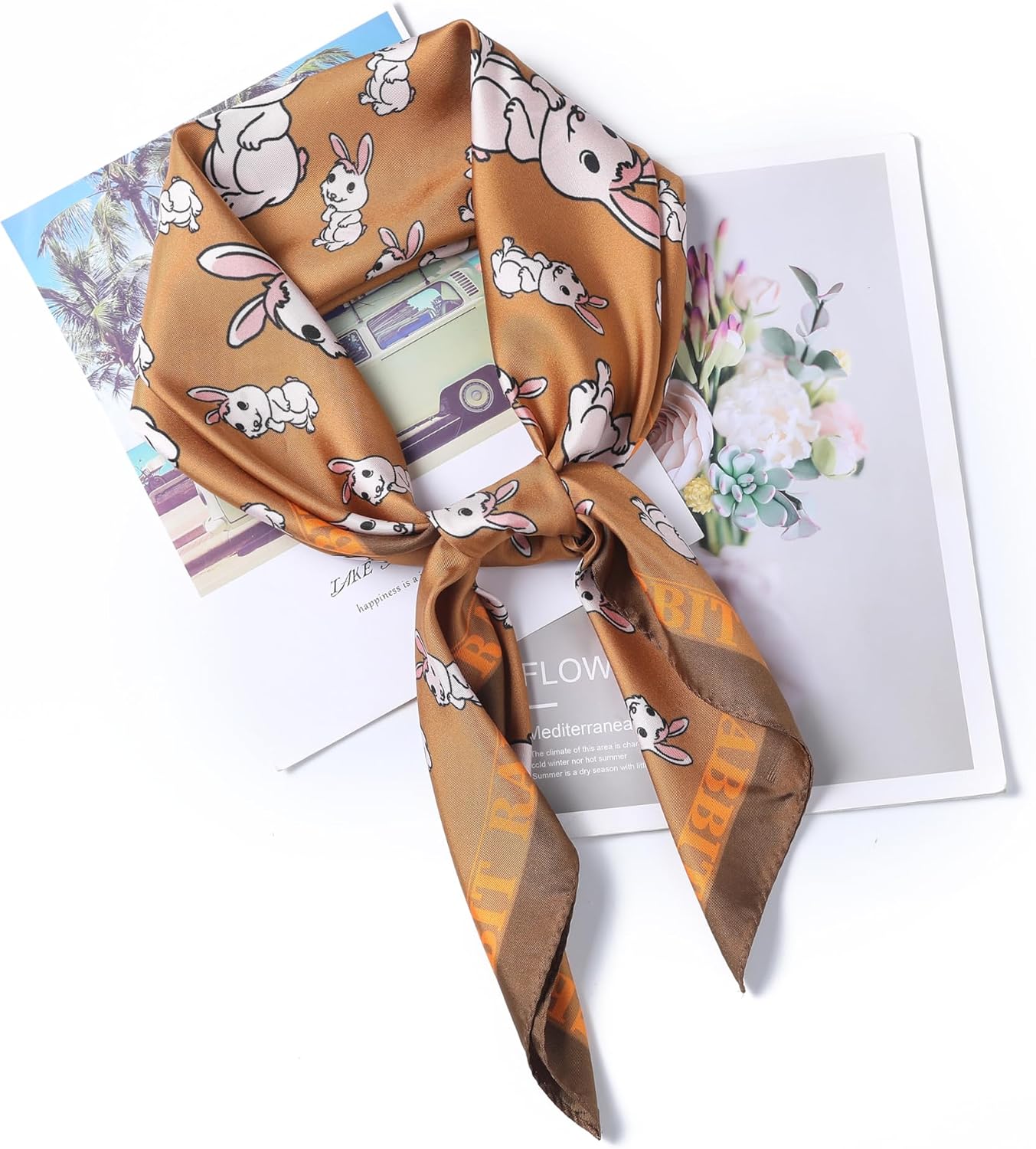 Yue Si Yuan 100% Mulberry Silk Hair Scarf for Women- 35""X35 ...