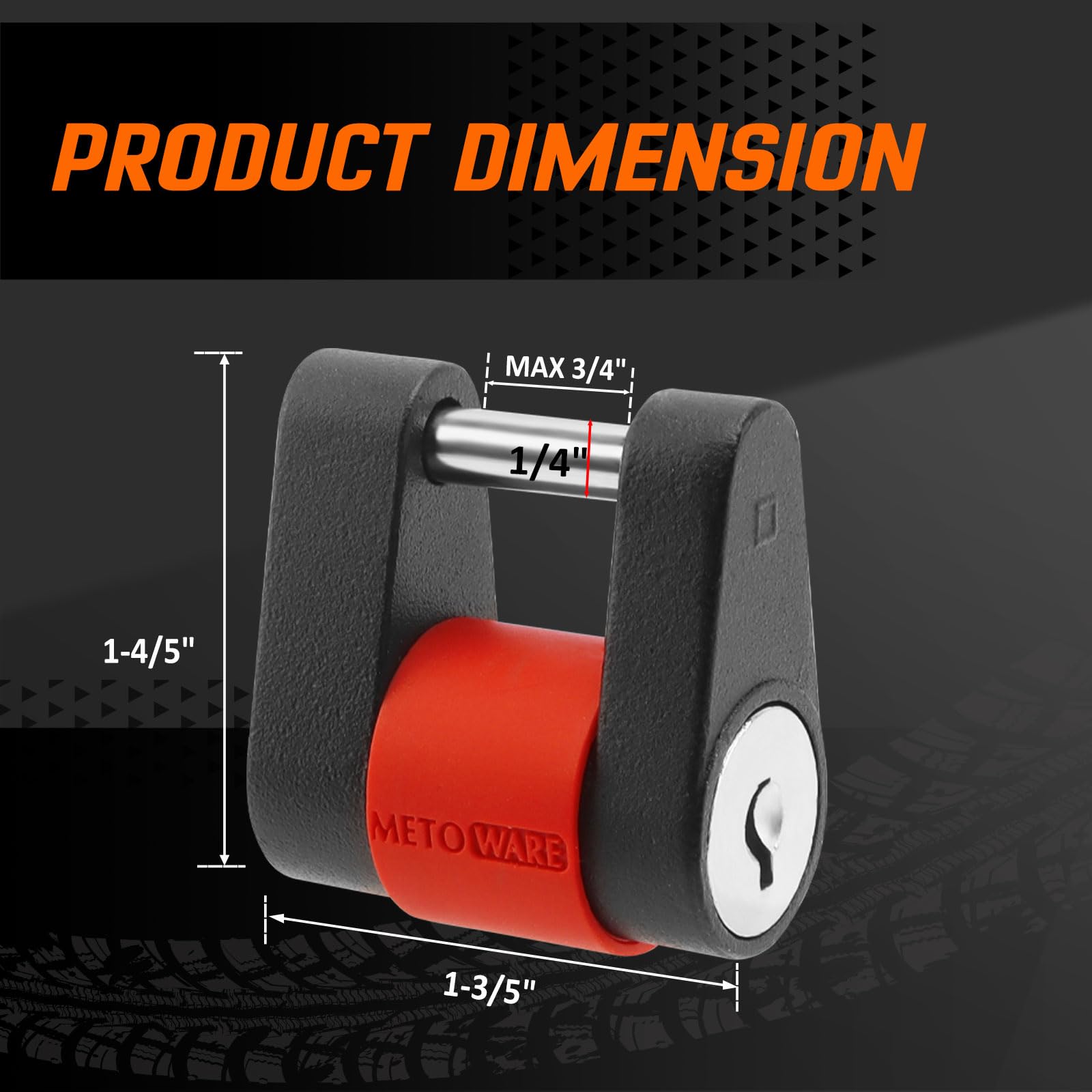 Snapklik.com : METOWARE Trailer Tongue Coupler Lock, 1/4" Dia