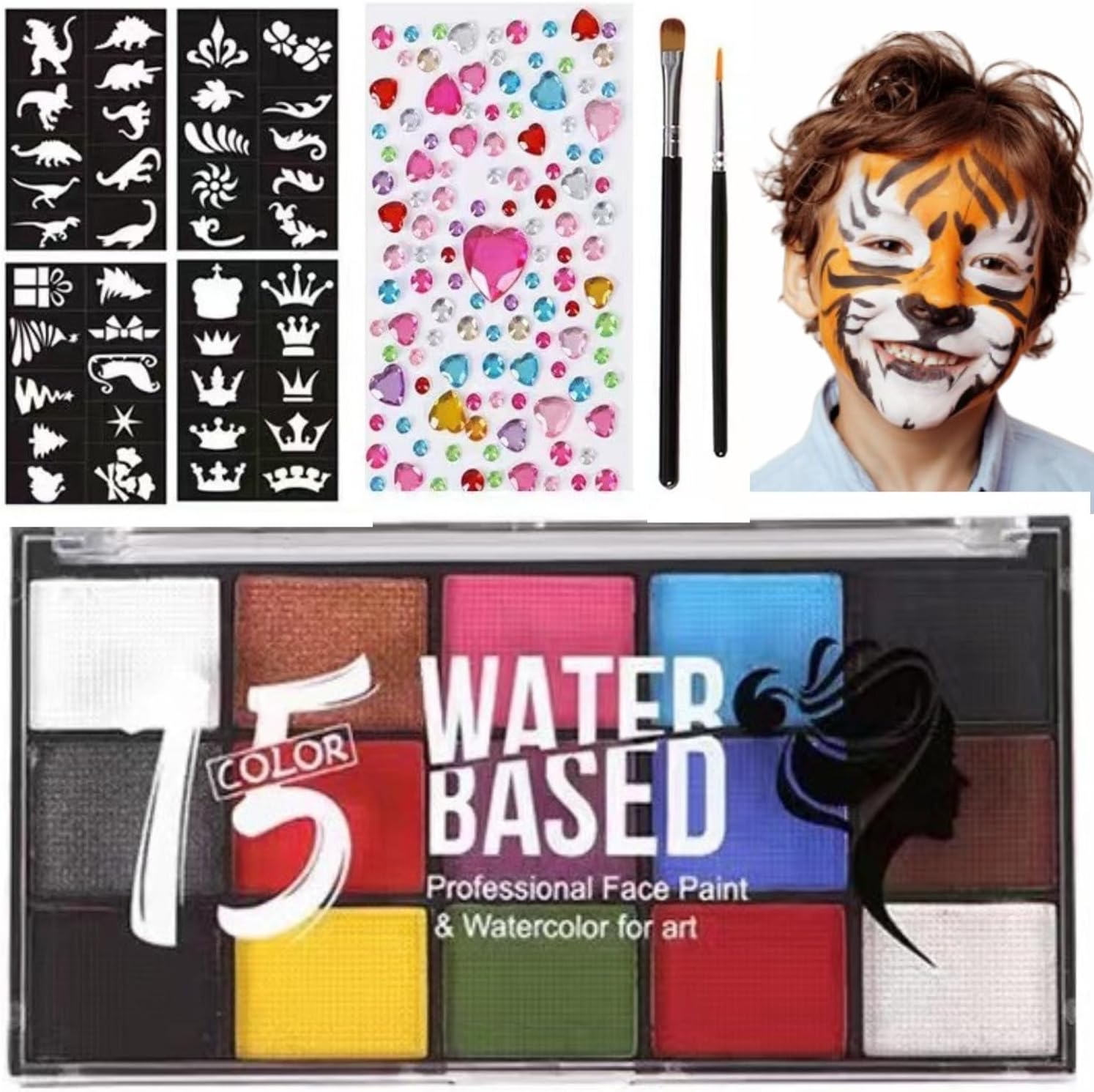 Amazon.com: wxfhtda Face Painting Kit for Kids - 15 Color Large Water ...