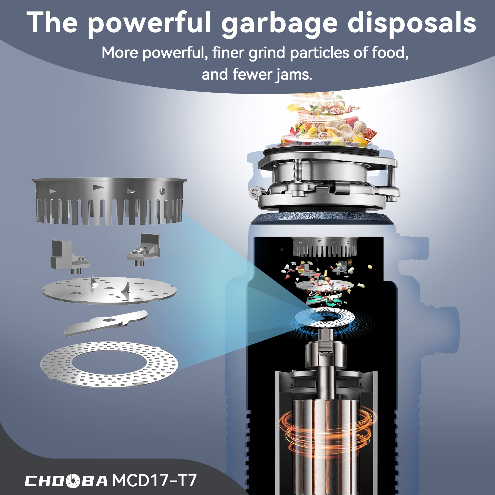 Snapklik.com : Chooba Garbage Disposal 1HP, Food Waste Disposal ...