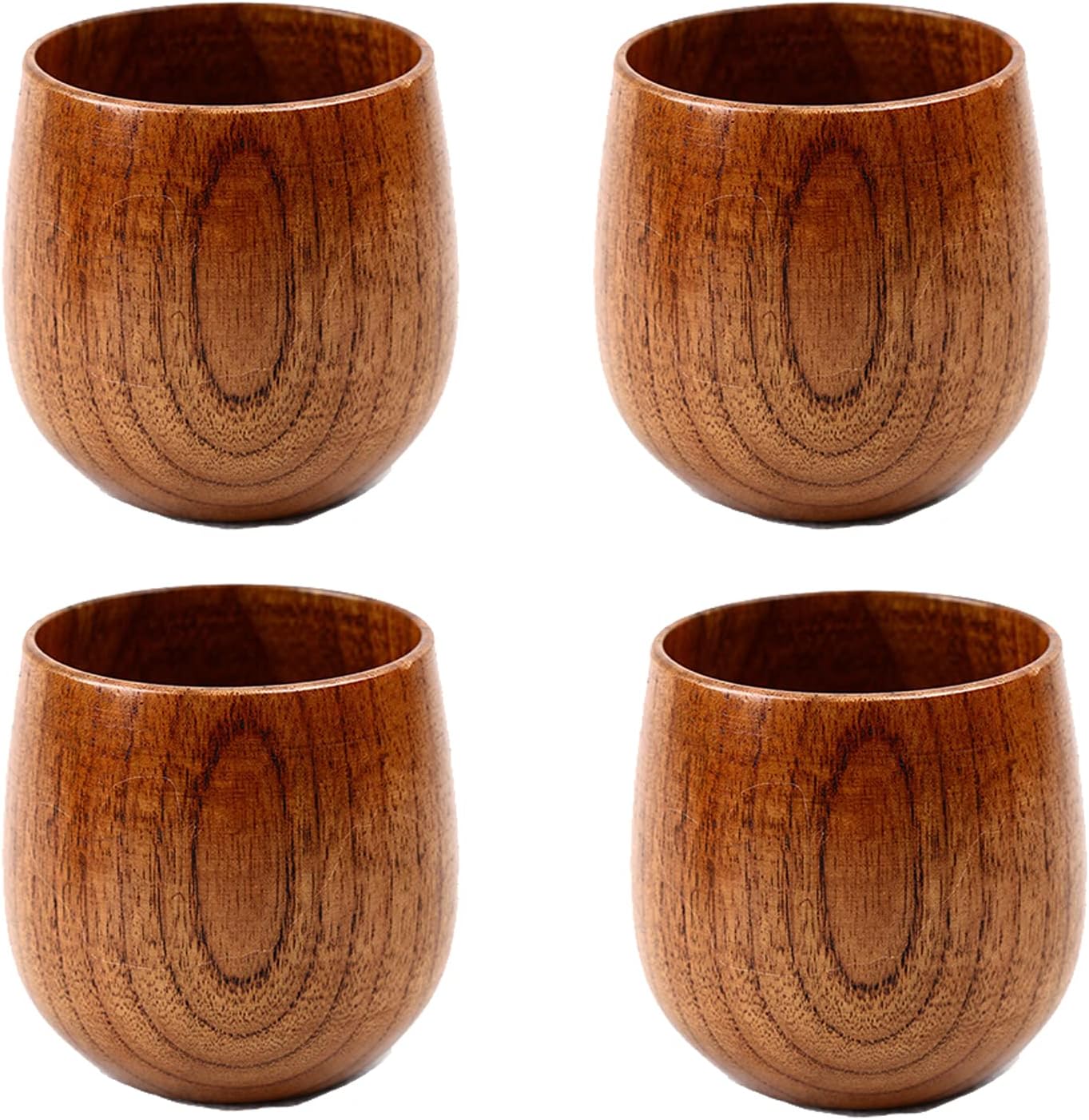Amazon.com | Sanmum 125ml Wooden Drinking Cup Natural Solid Wood Cup ...