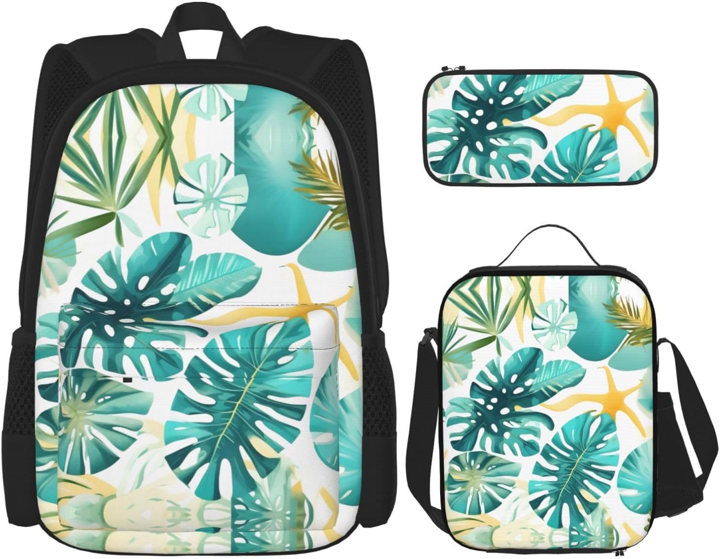 DRTGEDS Tropical Summer Hawaiian Flower Palm Leaves Backpack With Lunch ...