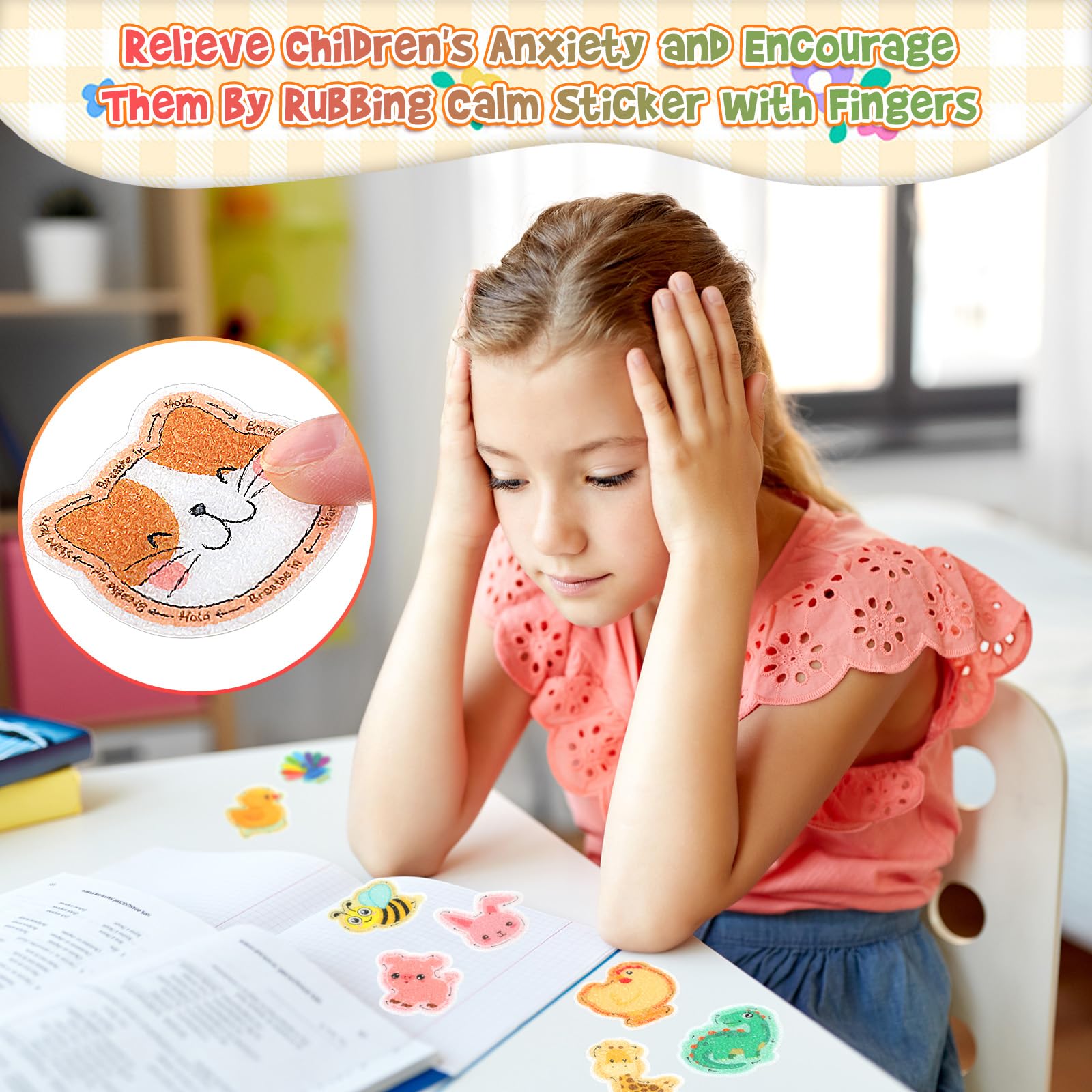 Snapklik.com : 50 Pcs Anxiety Sensory Stickers Calm Stickers Reusable ...
