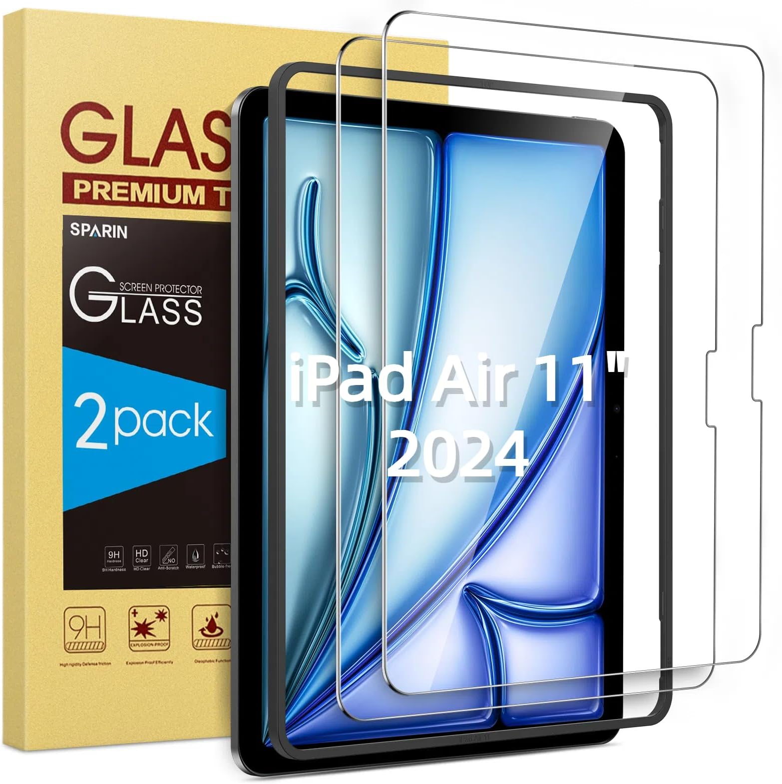 SPARIN Screen Protector for iPad Air 11-Inch M2 2024, with Easy ...