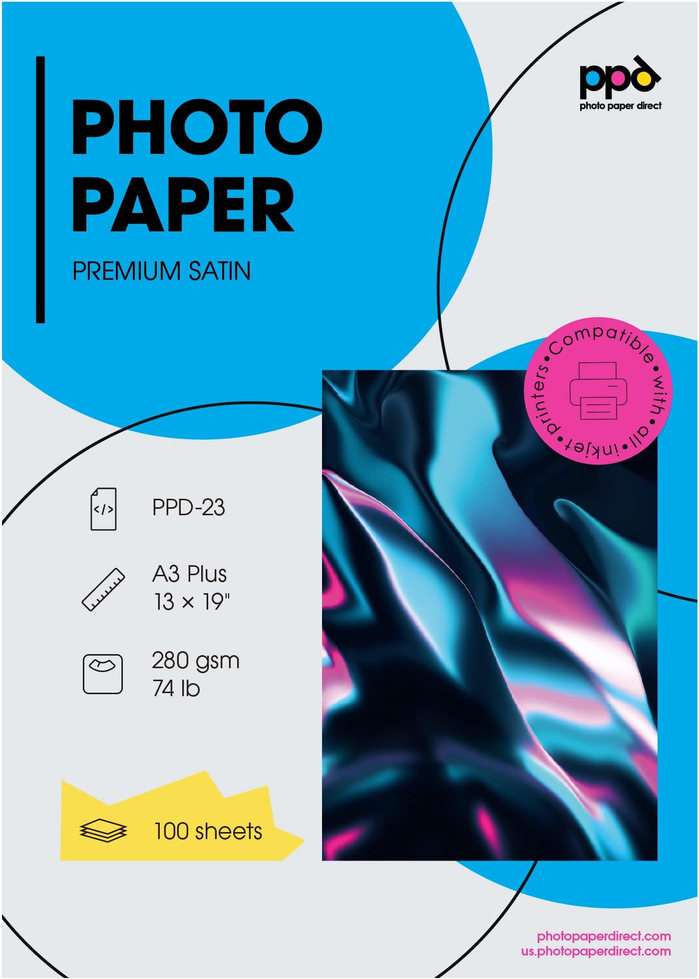PPD 100 Sheets A4 Inkjet Premium Satin Photo Paper 280gsm Professional ...