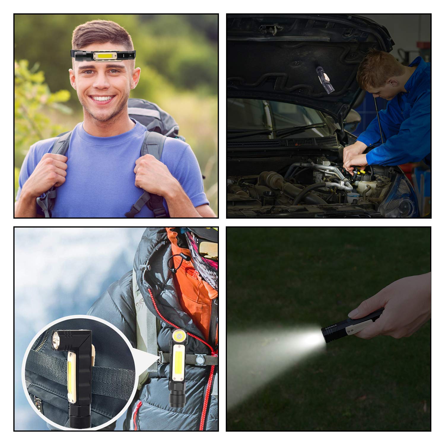 Rechargeable Flashlight, Ultra Brightest Handheld COB LED Tactical ...
