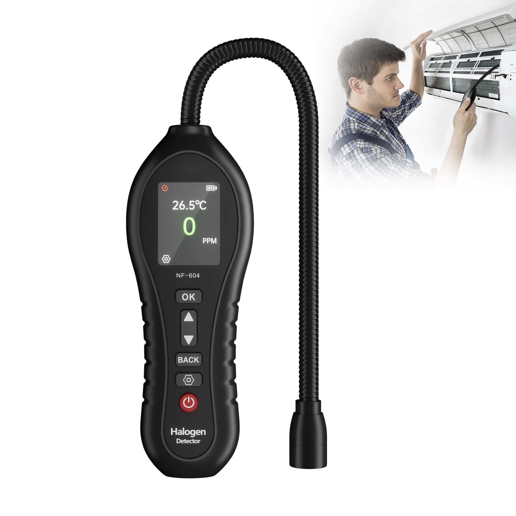 RAINLEOTI Halogen Gas Detector Air Condition Refrigerant Leak Detector ...