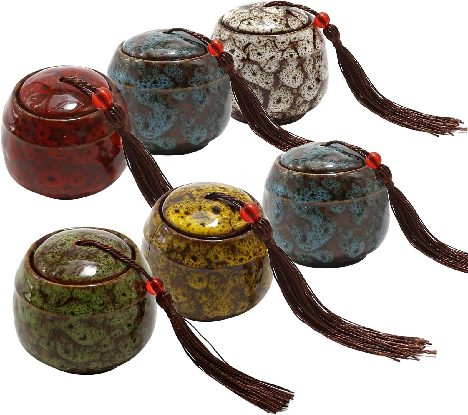 Amazon.com: BLLREMIPSUR 2 PCS Mini Tea Storage Containers, Ceramic Tea ...