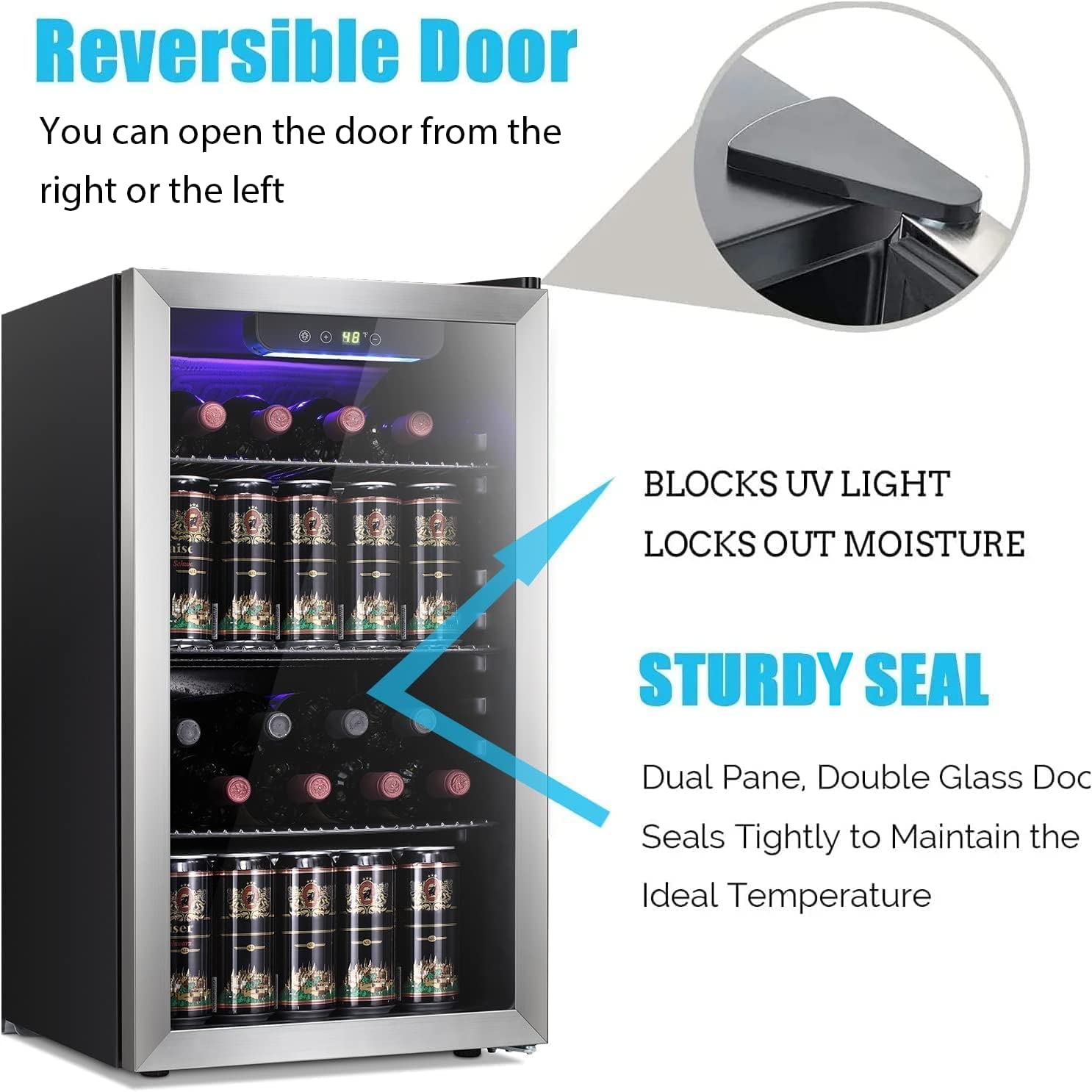Snapklik.com : 26 Bottle 130 Can Wine Cooler/Cabinet Beverage ...