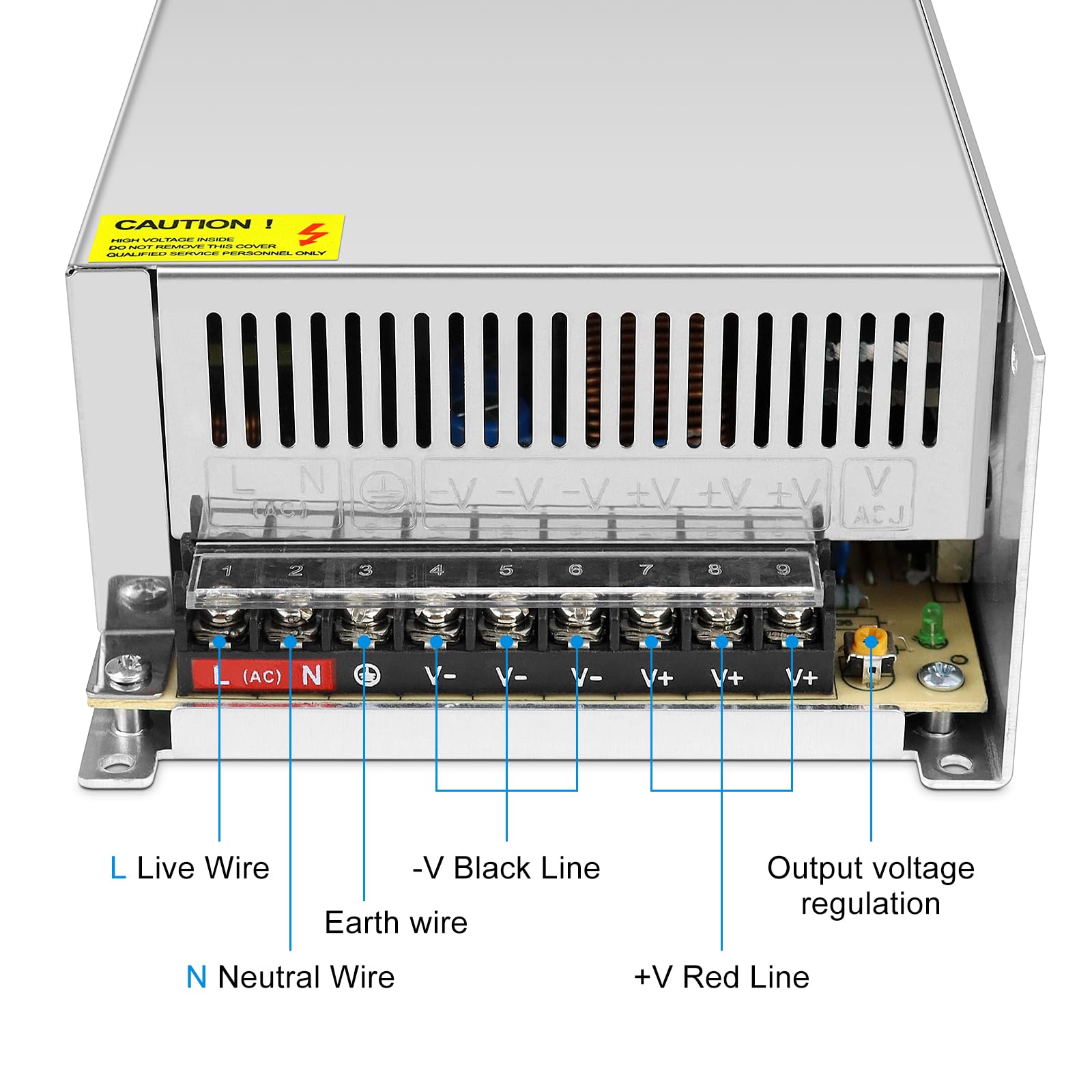 Snapklik.com : 24V 25A 600W LED Power Supply, 100-240V AC To DC 24 Volt Universal Regulated ...