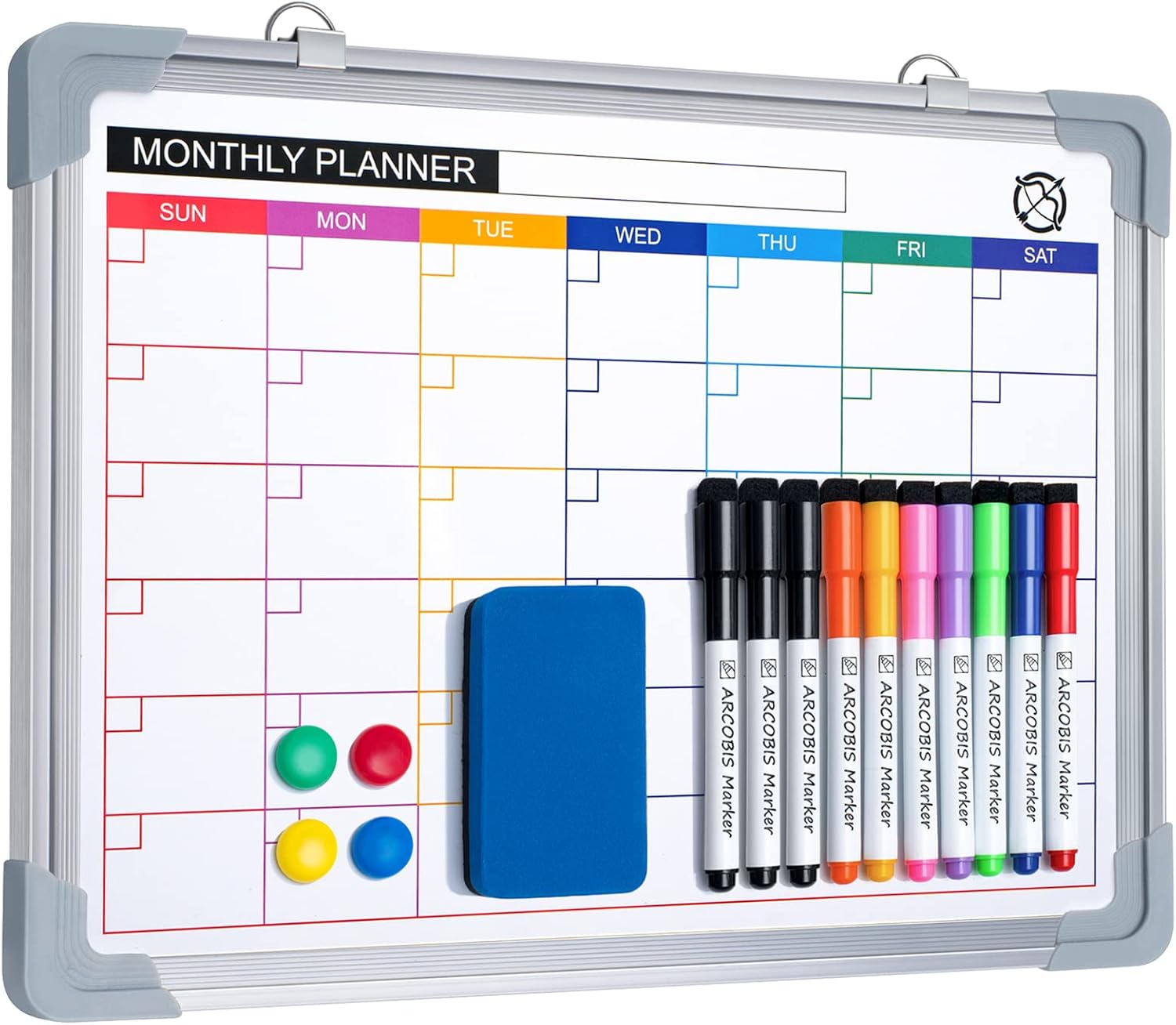 Magnetic Small A3 Whiteboard for Wall, ARCOBIS Monthly Planner Mini ...