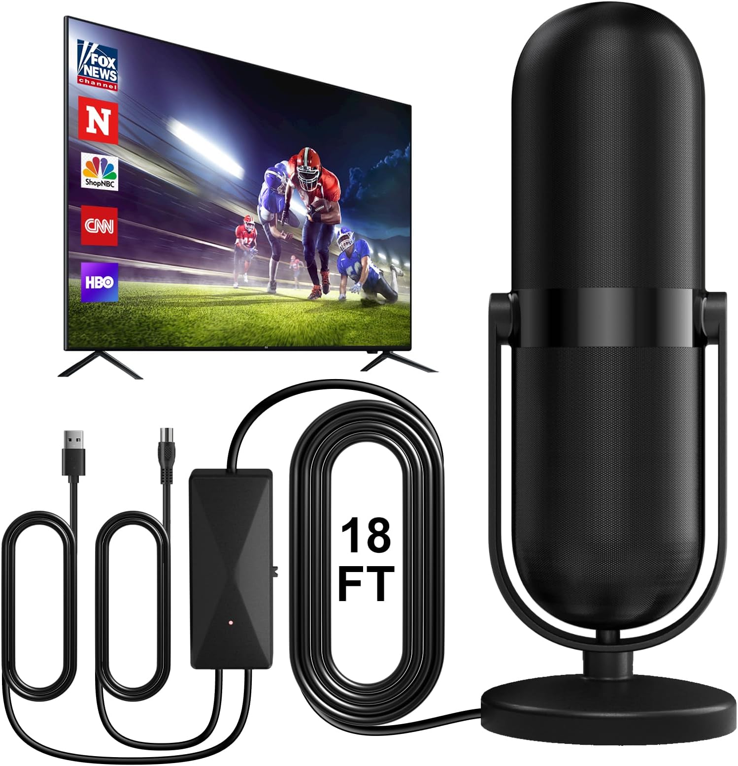 Diswoe TV Aerial, Indoor TV Aerial for Smart TV with Signal Booster ...