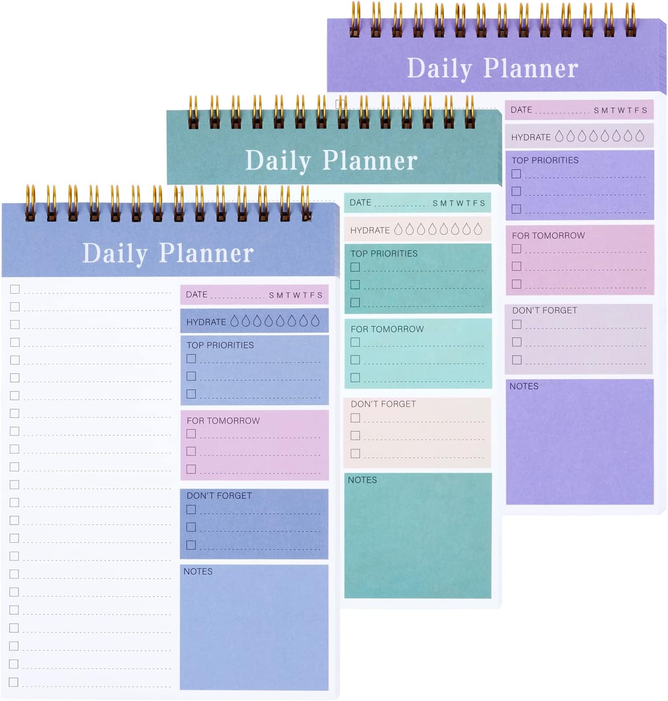 Amazon.com : MSTONAL Set of 3 To Do List Notepad, 52 Sheets Undated ...