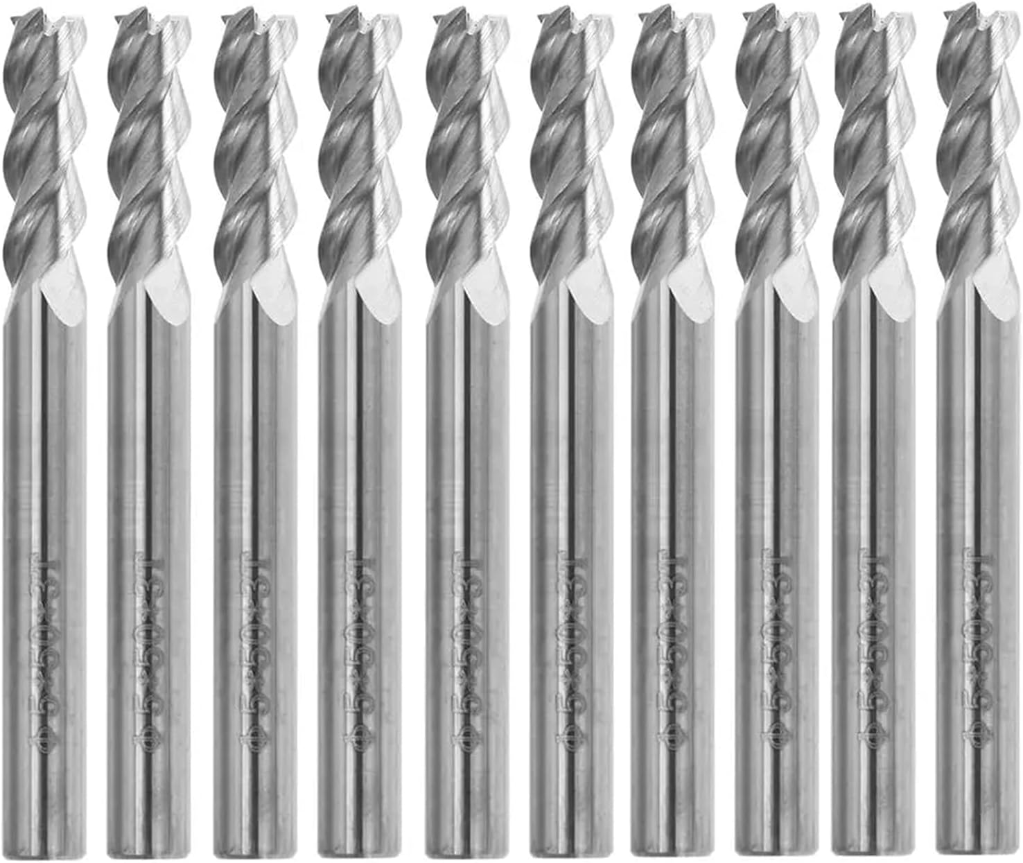 Amazon.com: 10pcs 5mm HRC58 3 Flutes End Mill Cutter Tungsten Carbide ...