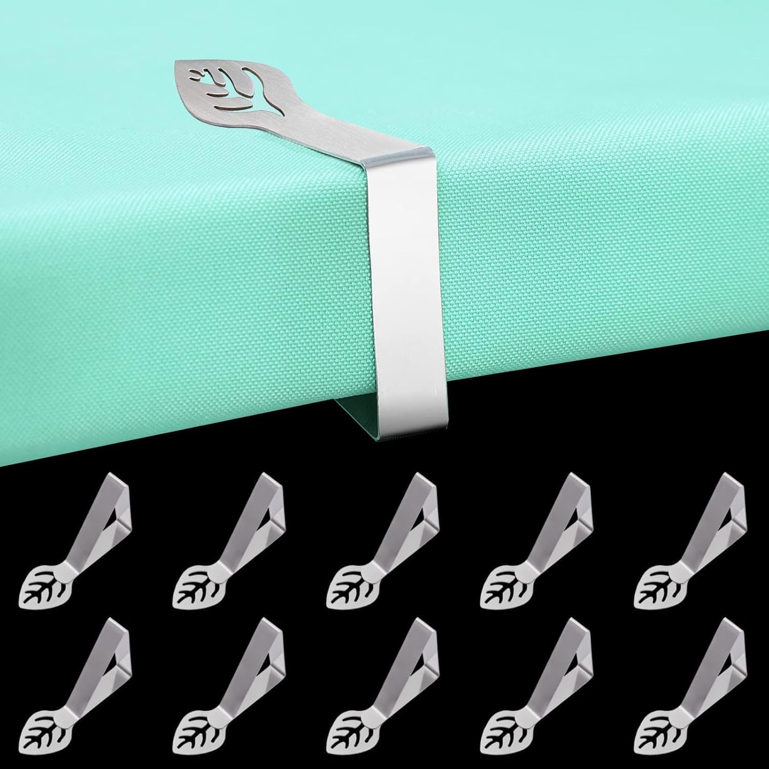 Table Cloth Holder Clips 10 Pack, Leaf Shape Picnic Tablecloth Clip ...