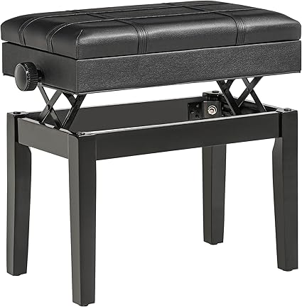 HOMCOM Banc de Piano, Banc de Clavier réglable en Hauteur en Bois ...