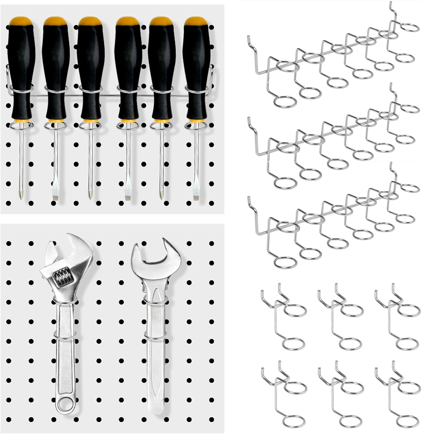 Amazon.com: wexpw 9 Pieces Pegboard Screwdriver Holder- Pegboard Tool Holder Organizer Multi ...