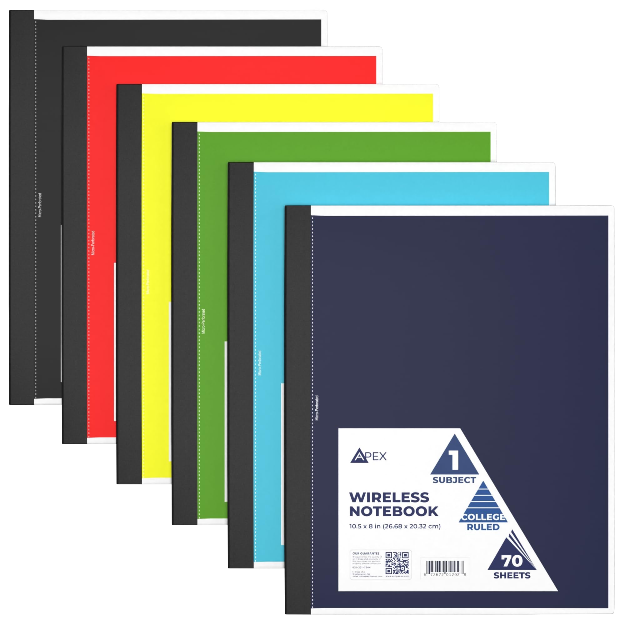 Amazon.com : E-CLIPS USA Non Spiral Notebook, 1 Subject, College Ruled ...