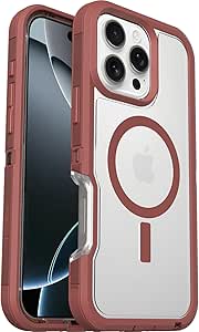 Amazon.com: OtterBox iPhone 16 Pro Max Defender Series XT Clear Case - Brick Red Clear