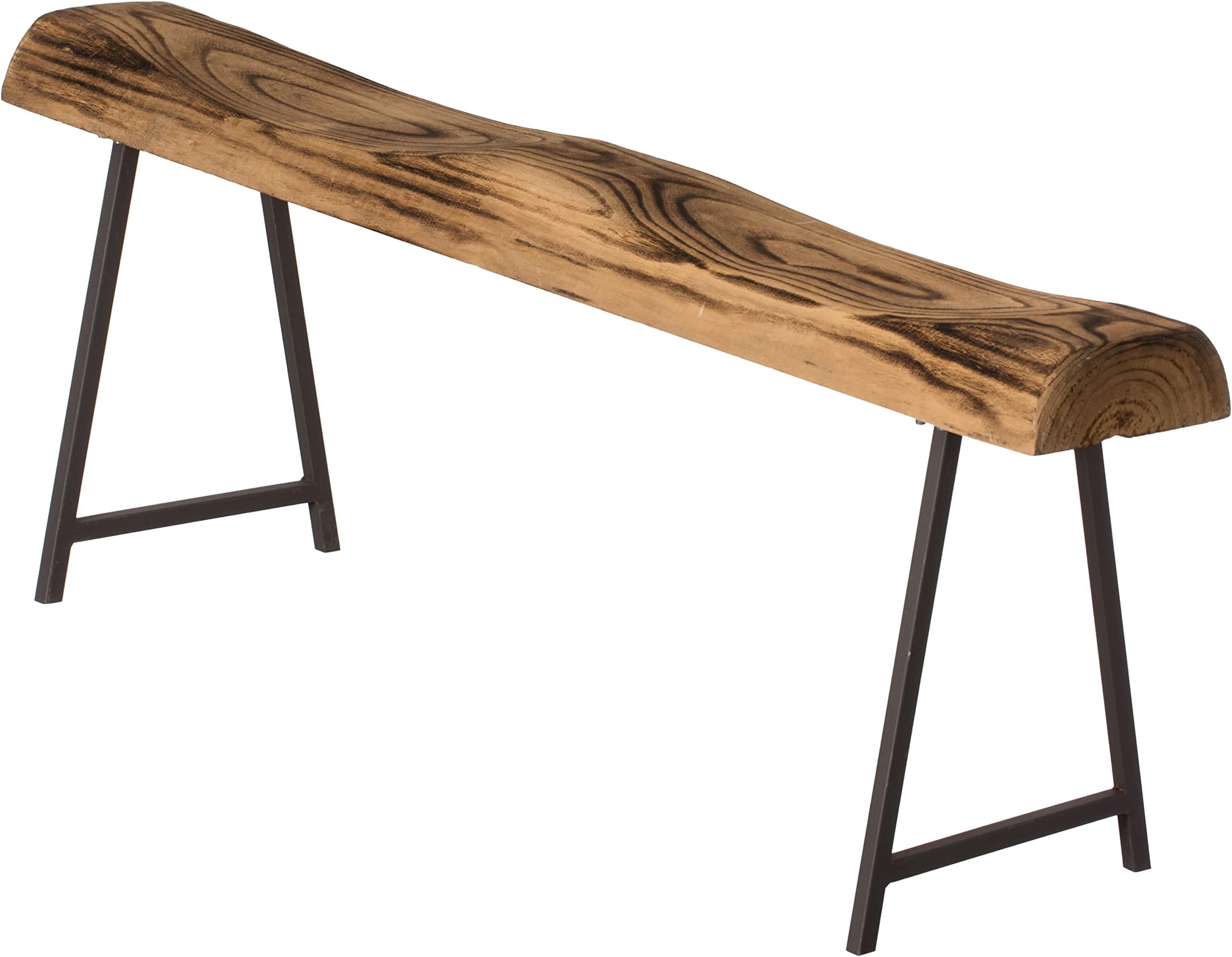 Amazon.com: Vintiquewise Rustic Carved Wood Natural Log Accent Bench ...