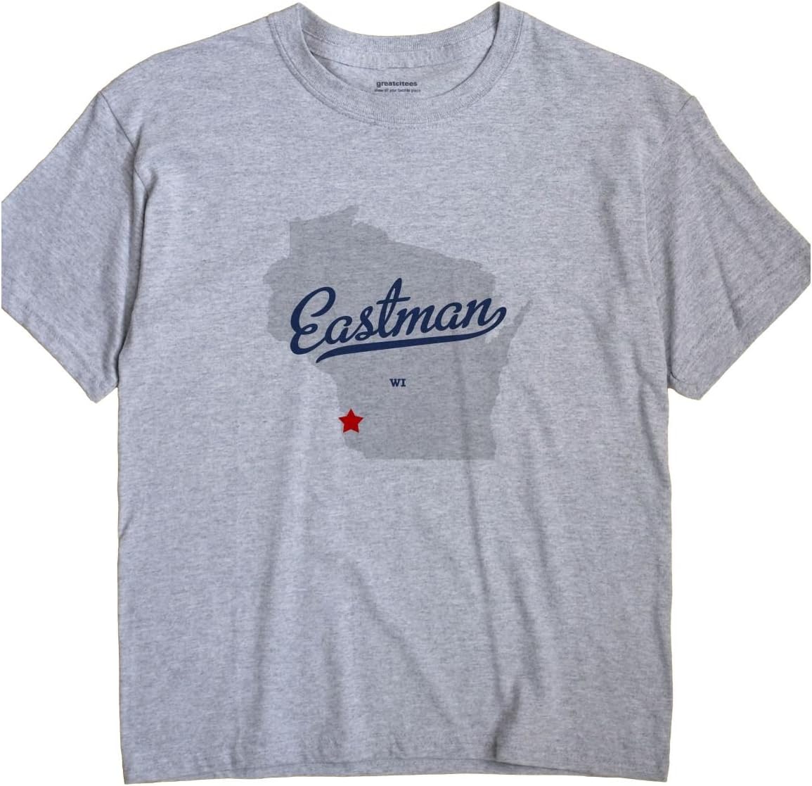 Amazon.com: Eastman Wisconsin T-Shirt Vintage MAP Medium Grey ...