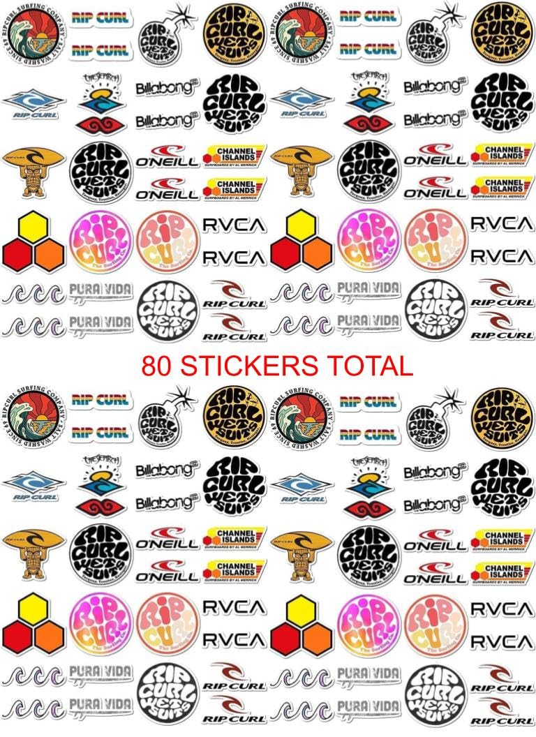 Amazon.com: 20 Pcs Value Pack Rip Decal Curl Sticker Waterproof Vinyl ...
