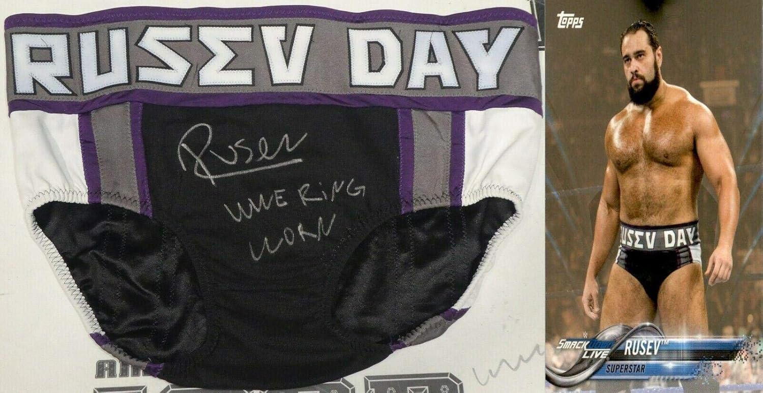 Rusev Day Signed Ring Worn Used WWE Trunks BAS Beckett COA PPV Raw SD ...