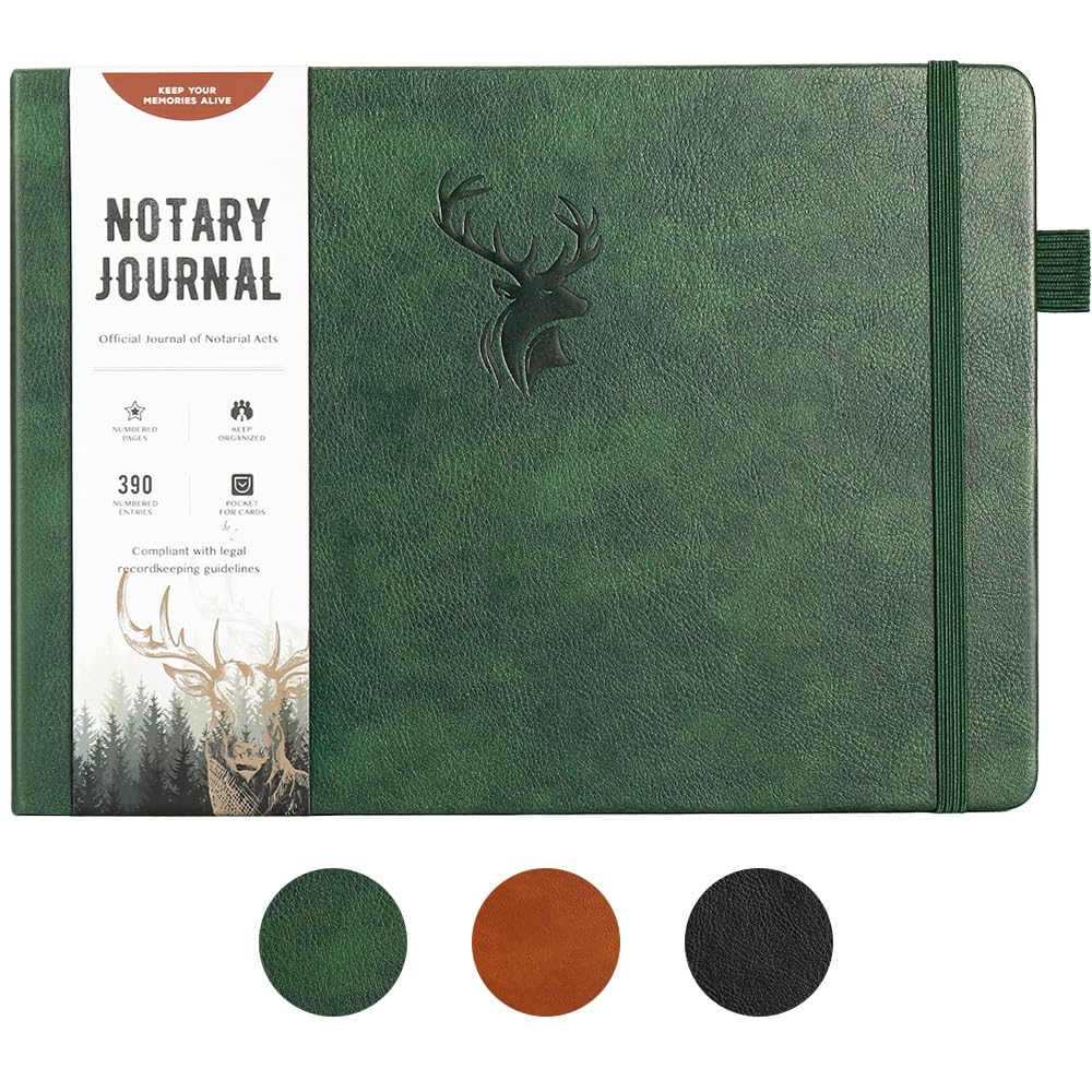 Amazon.com : Notary Journal Log Book with 390 Record Entries,10"X7.5 ...