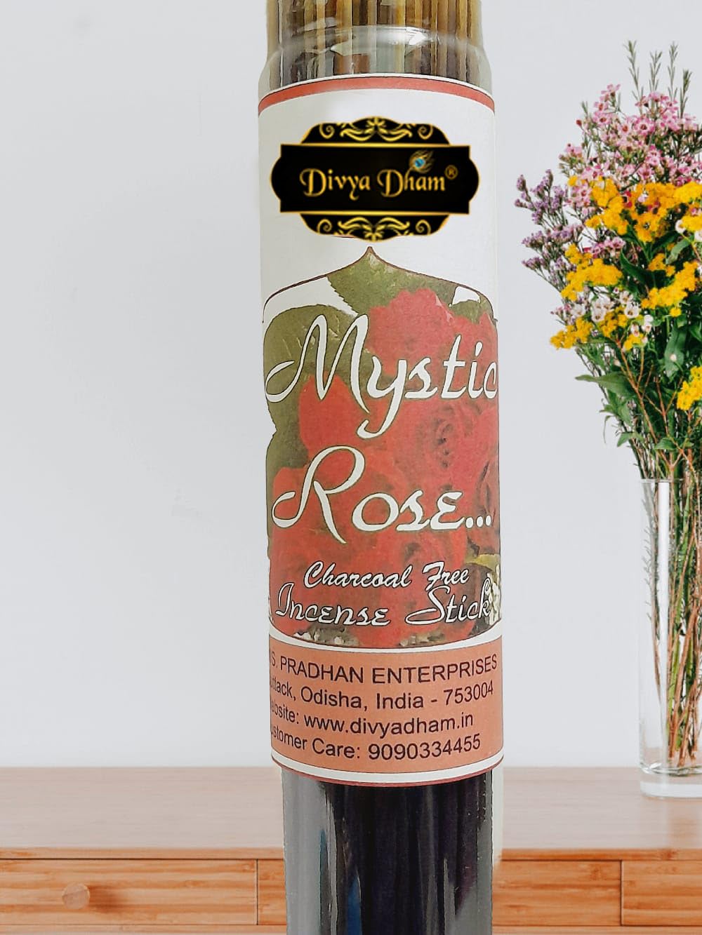 Divya Dham Mystic Rose Incense Sticks Agarbatti- 110g. | 100% Natural ...
