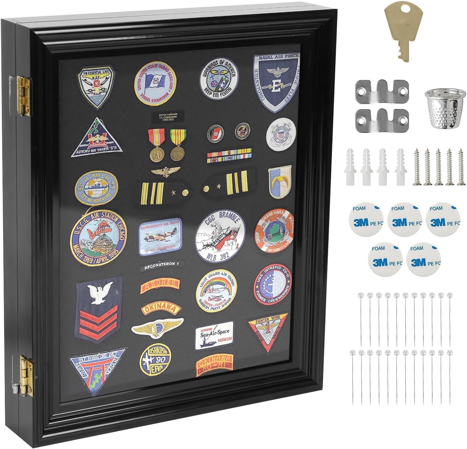 Amazon.com: Pin Display Case in Metal, Shadow Box for Military Medals ...