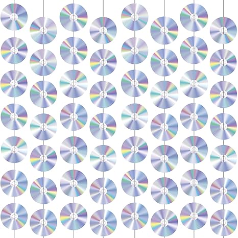 Amazon.com: CD Disco Banners Retro 90s Theme CDs Paper Cutouts Hanging ...