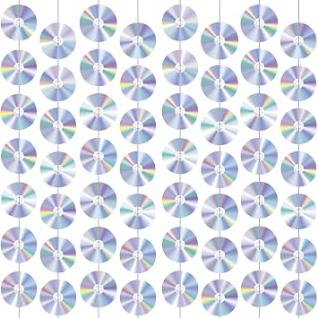 Amazon.com: CD Disco Banners Retro 90s Theme CDs Paper Cutouts Hanging ...
