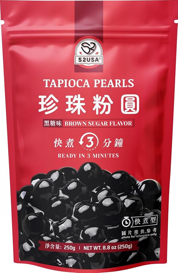 Amazon.com: 52USA Boba Tapioca Pearl, Black Sugar Flavor, Fresh Bubble ...