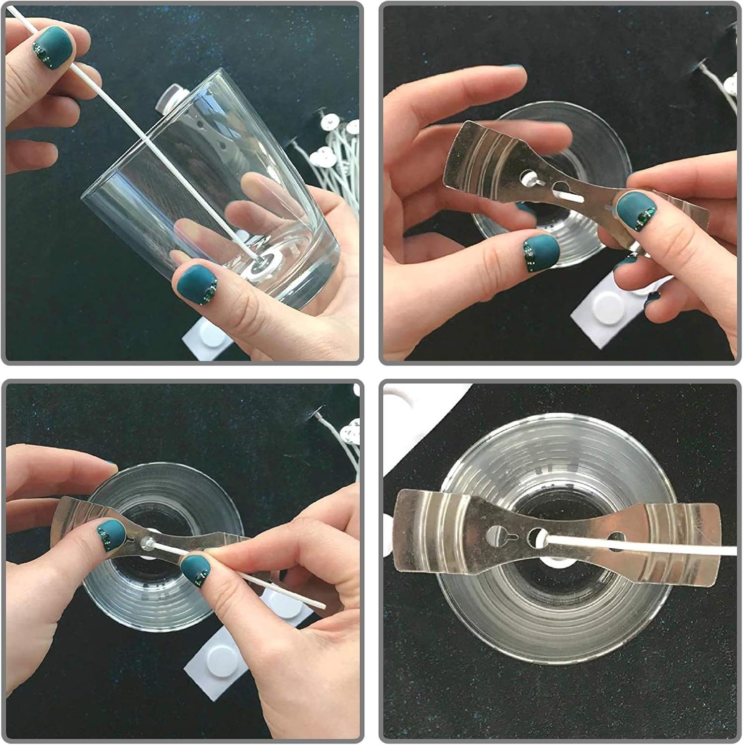 12x Metal Candle Wick Centering Devices 3 Holes Candle Core Bracket ...