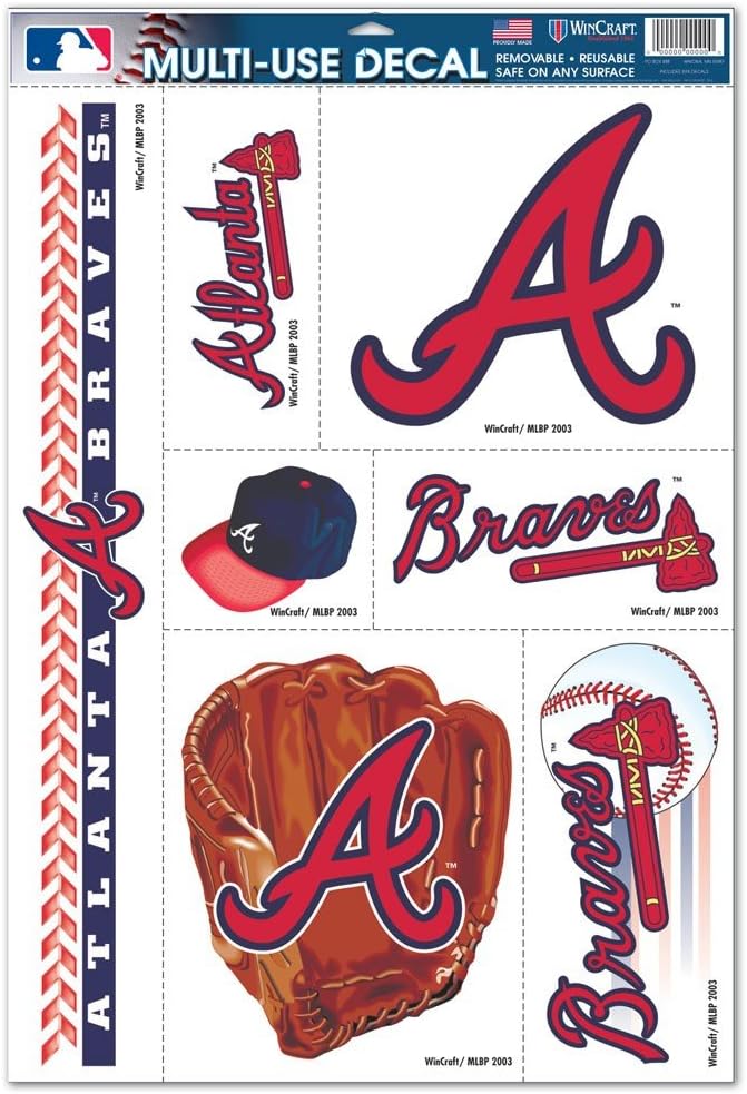 Amazon.com : Wincraft MLB Atlanta Braves 15575651 Multi Use Decal, 11 ...