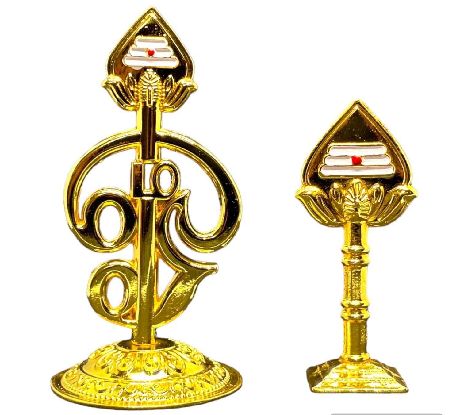 Buy Golden Metal Murugan Vel and OM Vel for Pooja Room Sacred Symbol of ...