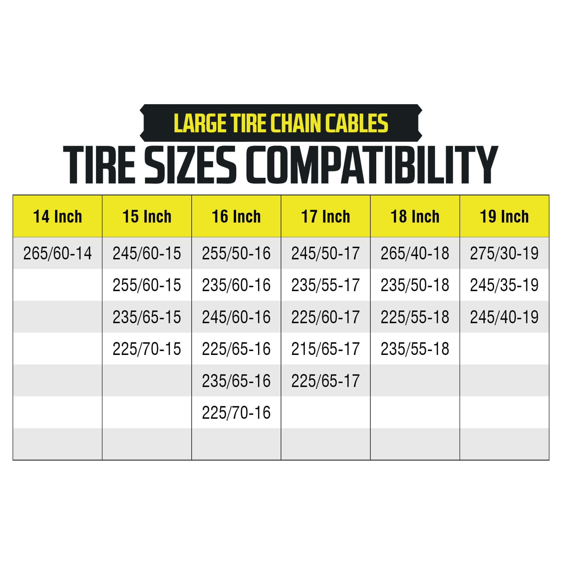 Snapklik.com : Tire Chain Cables For Snow & Ice, Fits Passenger Cars ...
