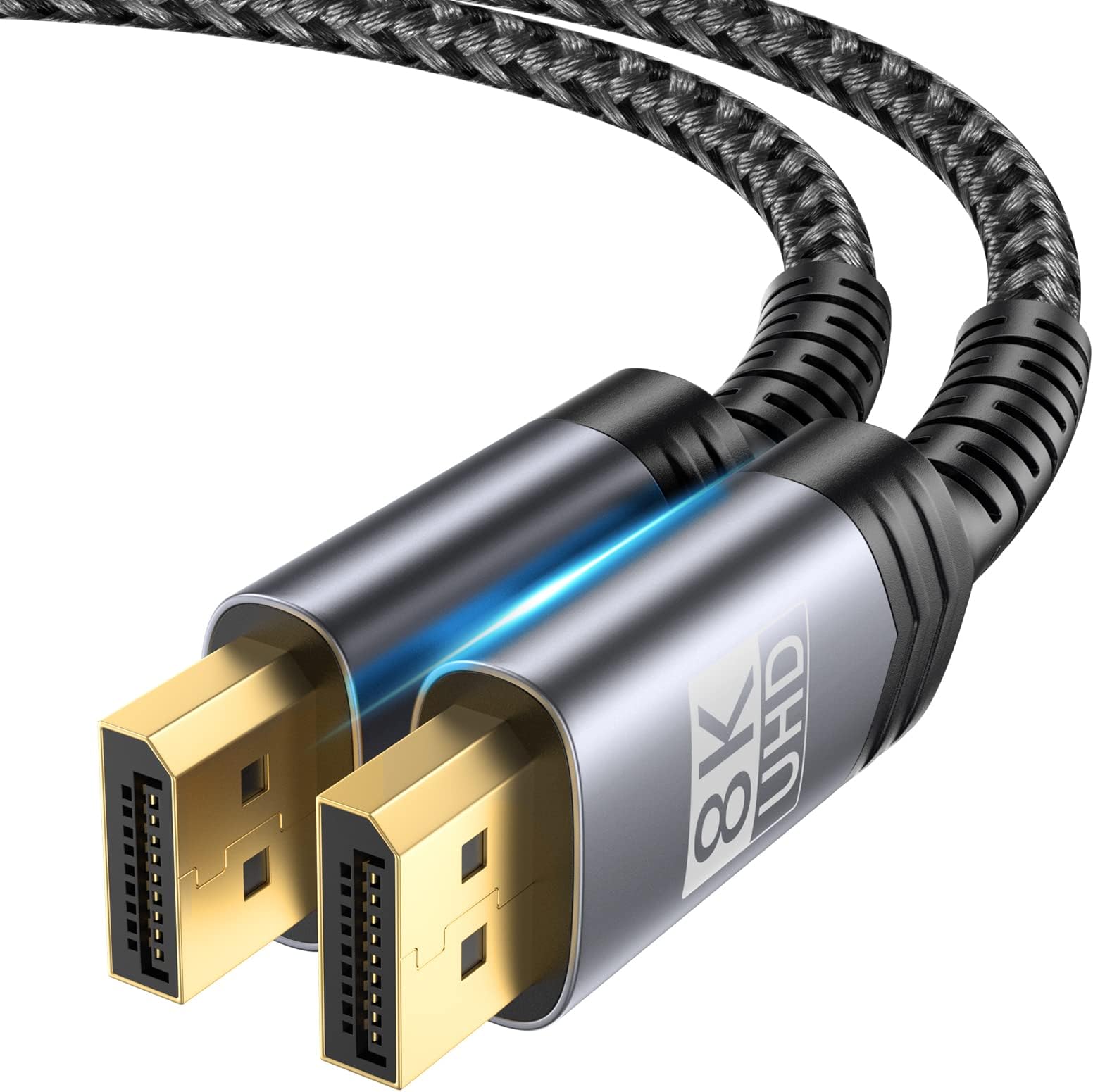 JSAUX 8K DisplayPort Cable 2M (8K@60Hz, 2K@240Hz, 4K@144Hz, 32.4Gbps ...