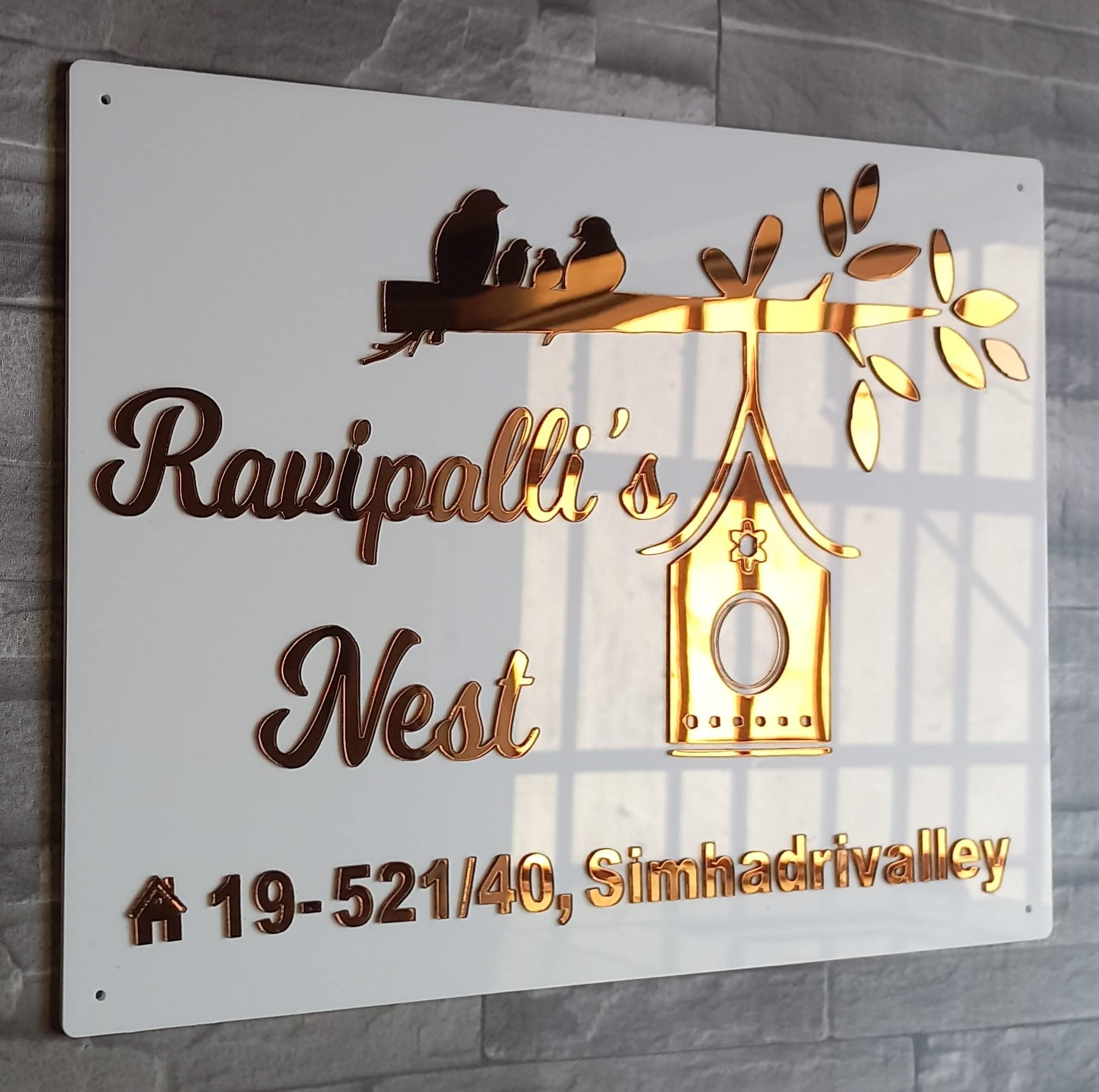 Aarushi Creations Acrylic Personalized Home Door Name Plate - 3 Year ...