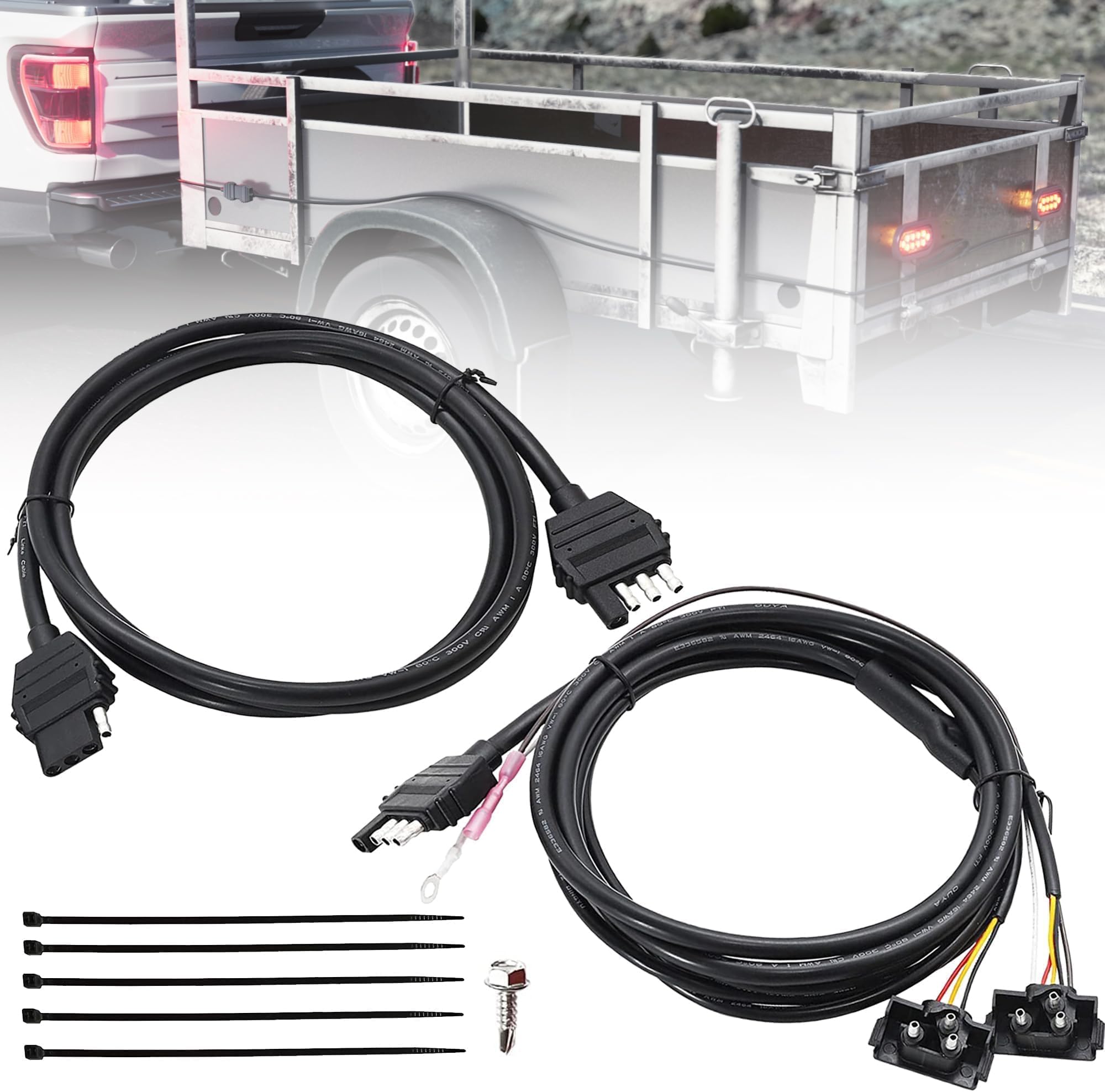 Amazon.com: Oyviny 4 Way Trailer Wiring to 3 Prong Tail Light Plug for ...