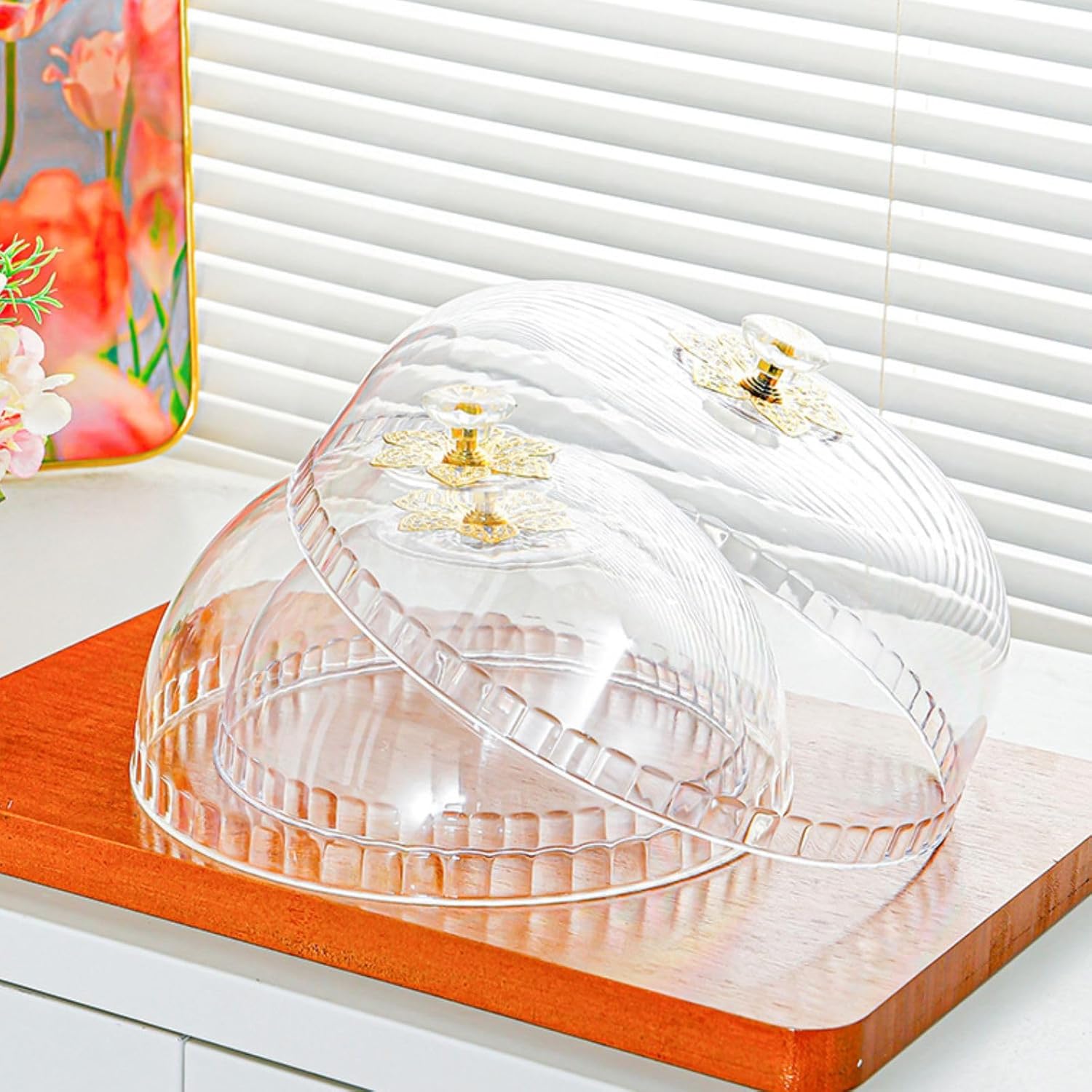Amazon.com: Acrylic Cake Dome Set, Cake Cover 8", 10", 12" Food Display Cover Clear Cloche Domes ...