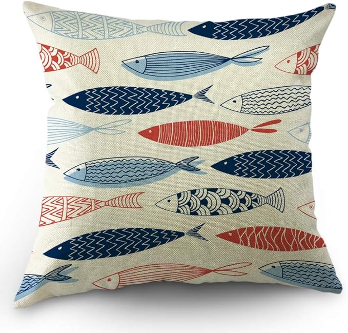Amazon.com: Moslion Fish Pillows Decorative Throw Pillow Cover Fish in ...